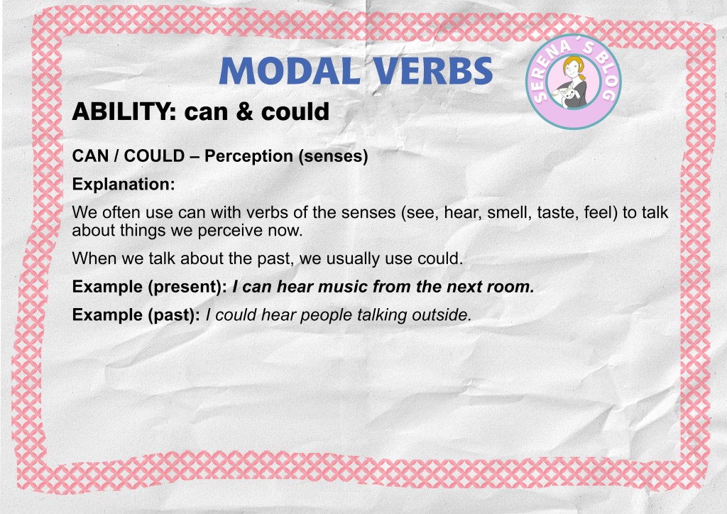 B1/B2 Modal verbs: can, could & to be able to for ability - Serena's blog